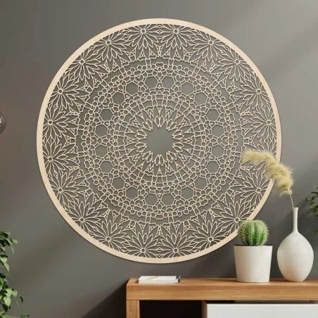 Luxusní dřevěná mandala na zeď | dekorace pro moderní interiér | SENTOP PR0342