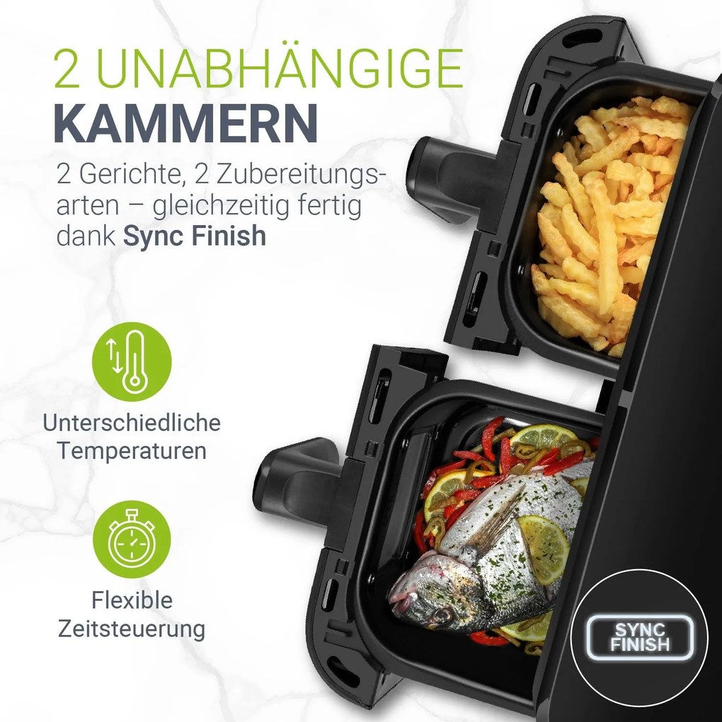 Juskys Horkovzdušná fritéza 9 l se dvěma koši