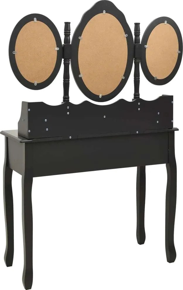 vidaXL Toaletní stolek se stoličkou a 3dílné skládací zrcadlo [289328] Barva: Růžová
