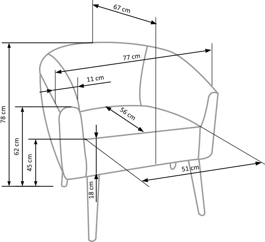Relaxační křeslo GRIFON 2 — masiv, látka, přírodní / krémová