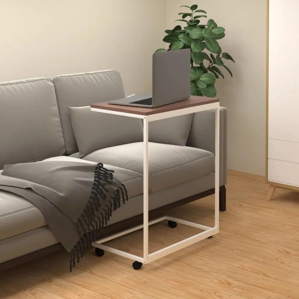 vidaXL Odkládací stolek s kolečky 55x35x70 cm kompozitní dřevo [343103] Barva: Bílá