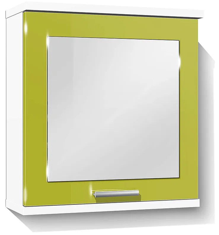 Nabytekmorava Koupelnová skříňka se zrcadlem K28 barva skříňky: bílá 113, barva dvířek: lemon lesk