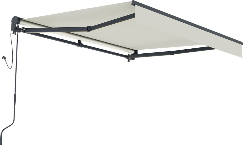 Elektrická markýza s LED osvětlením BestBerg BBSU-EL250BG / 250 x 200 cm / béžová