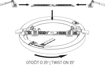 Podhledové/přisazené svítidlo Panlux ADAPT CCT 3000-4000-6000K 30W s pohybovým čidlem PN21400004