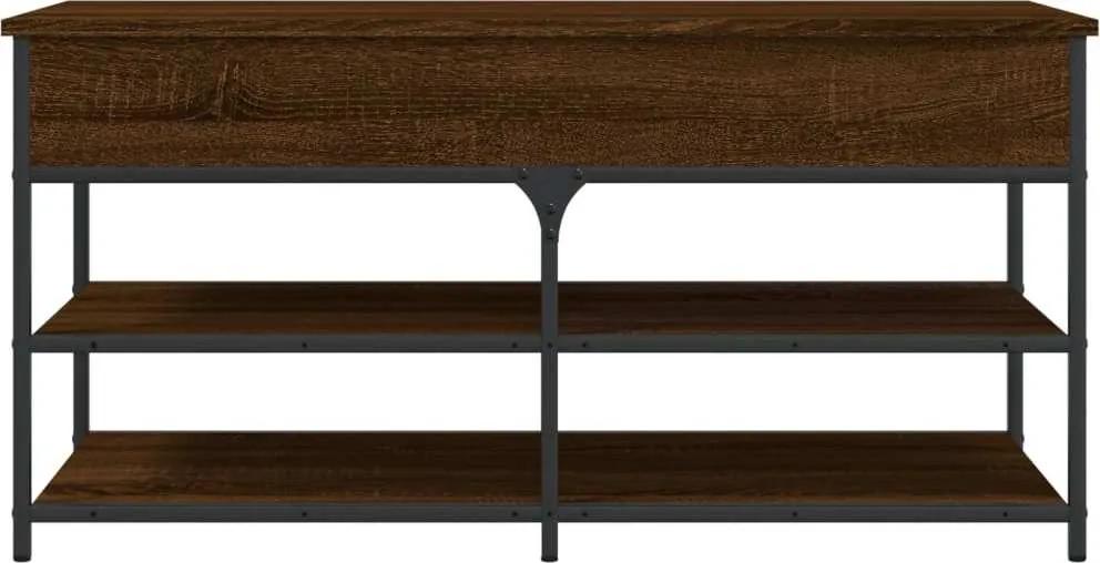 vidaXL Lavice s botníkem 100x42,5x50 cm kompozitní dřevo [839037] Barva: Černá