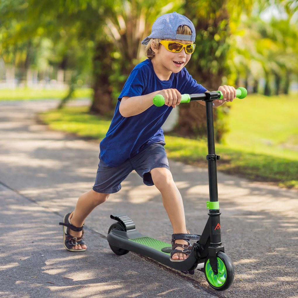 HOMCOM E-koloběžka elektrická koloběžka 120W motor, dojezd 6 km, max. 8 km/h, elektrická koloběžka od 6 let, zelená+bílá