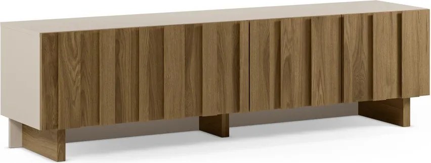 Krémový/v přírodní barvě TV stolek z borovicového dřeva 180x50x43 cm Marlo – Marckeric