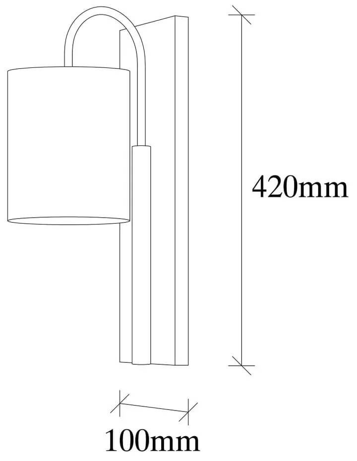 Černé kovové nástěnné svítidlo se světle hnědým stínidlem Opviq lights Julia