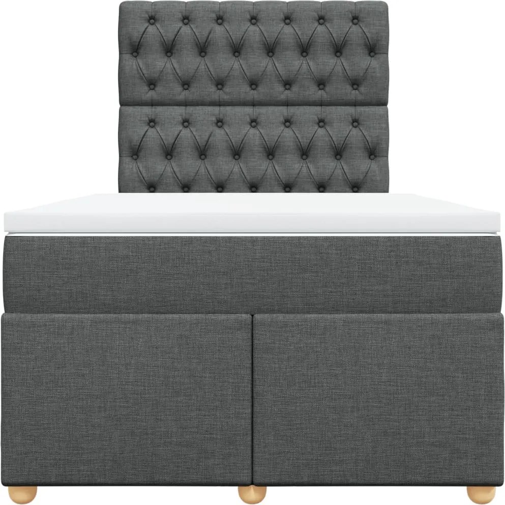 Box spring postel s matrací tmavě šedá 120x200 cm textil 3293555