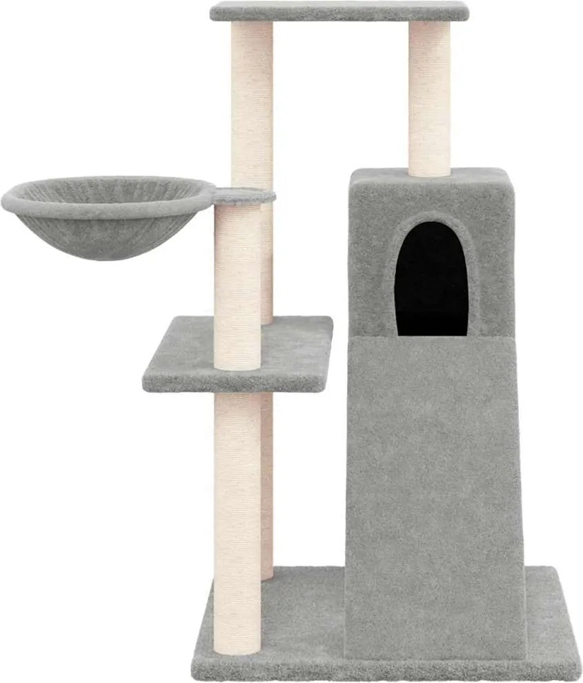 Škrabadlo pro kočky se sisalovými sloupky světle šedé 82 cm 171667