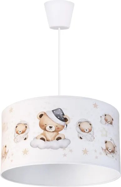 BRILAGI - LED Dětský lustr na lanku BOBO 1xE27/60W/230V pr. 35 cm bílá/medvídci