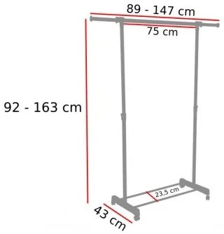Věšákový stojan na kolečkách OTTO bílý