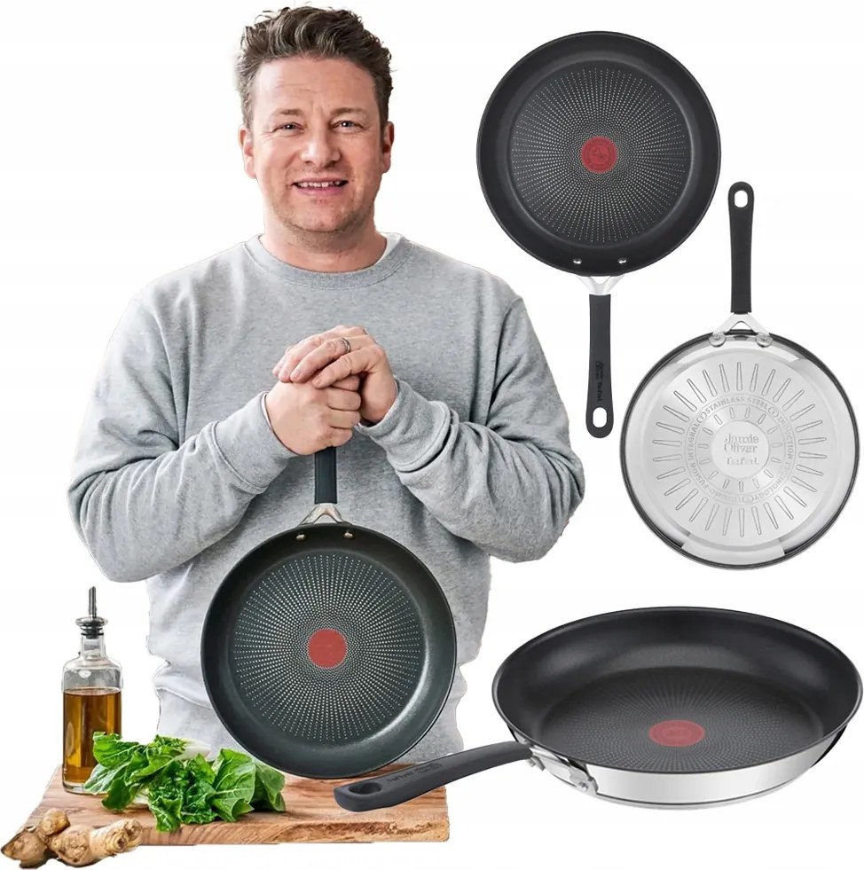 Tefal Pánev Jamie Olivier Nerezová Ocel Nepřilnavá Indukce 24 CM