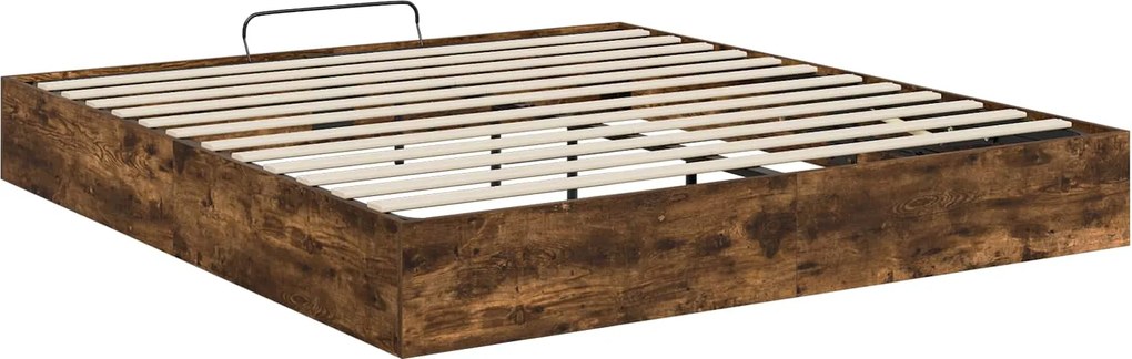 Ottoman postel Uzený Dub 203 x 160 x 25 cm Dřevěný materiál 3409217
