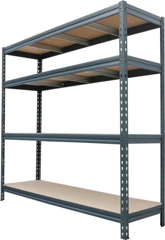 Vysokozátěžový regál BULLRACK s DTD deskami, nosnost 480 kg/police