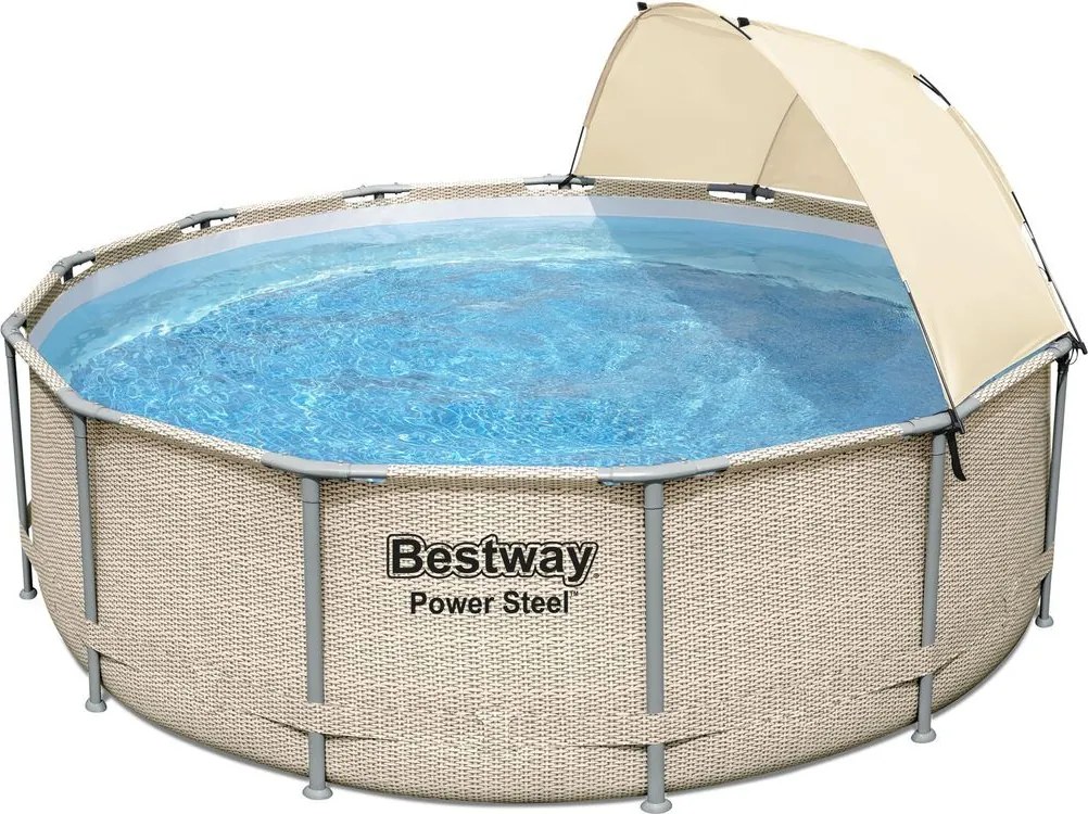 Nadzemní bazén Power Steel s baldachýnem 396 x 107 cm 11133 l BESTWAY 84649