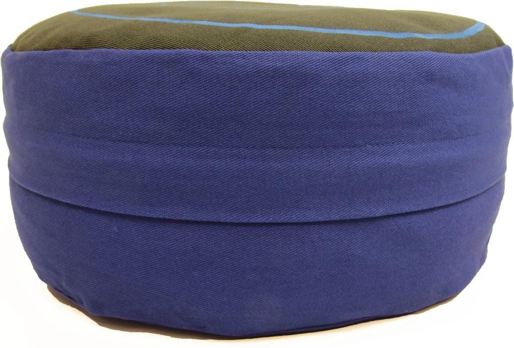 S radostí - vlastní výroba Meditační podsedák se spirálou - modrý Velikost: ∅40 x v18 cm