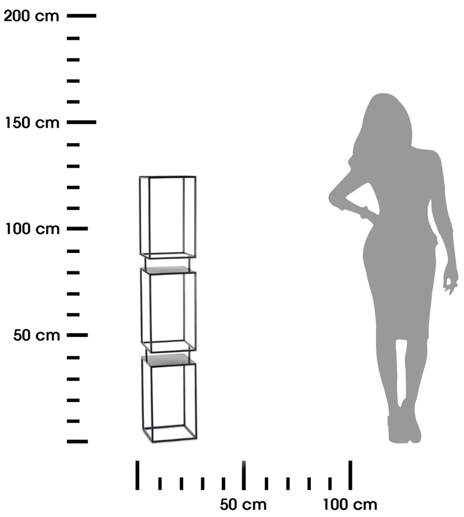 STOJAN NA KVĚTINÁČ BOX 134X24X24 CM ČERNÁ