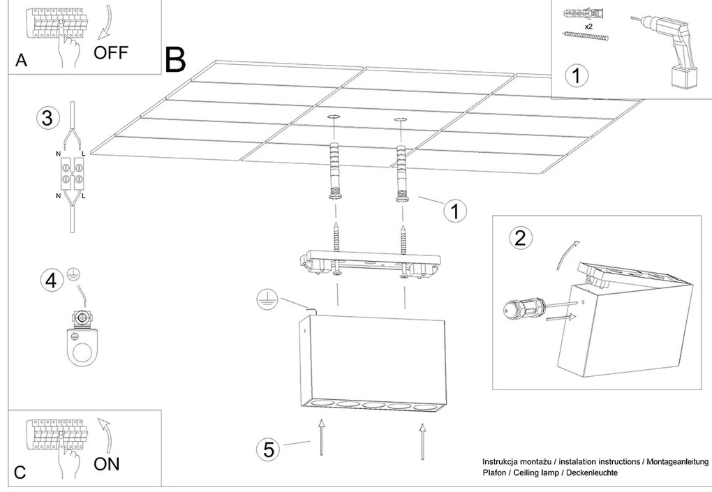 Sollux Lighting Stropní svítidlo SOLE Černá LED