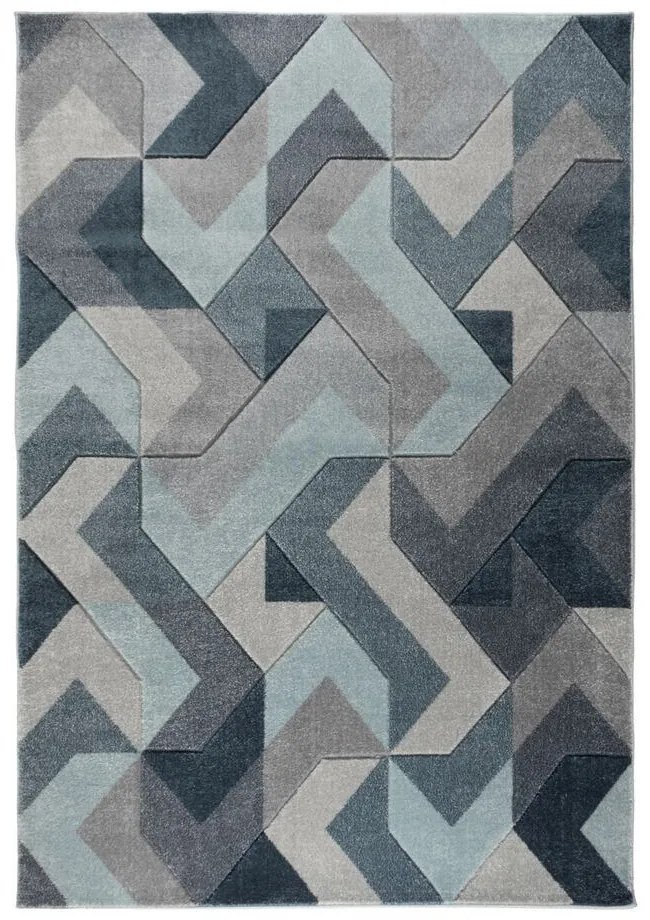 Flair Rugs koberce Kusový koberec Hand Carved Aurora Denim Blue - 120x170 cm