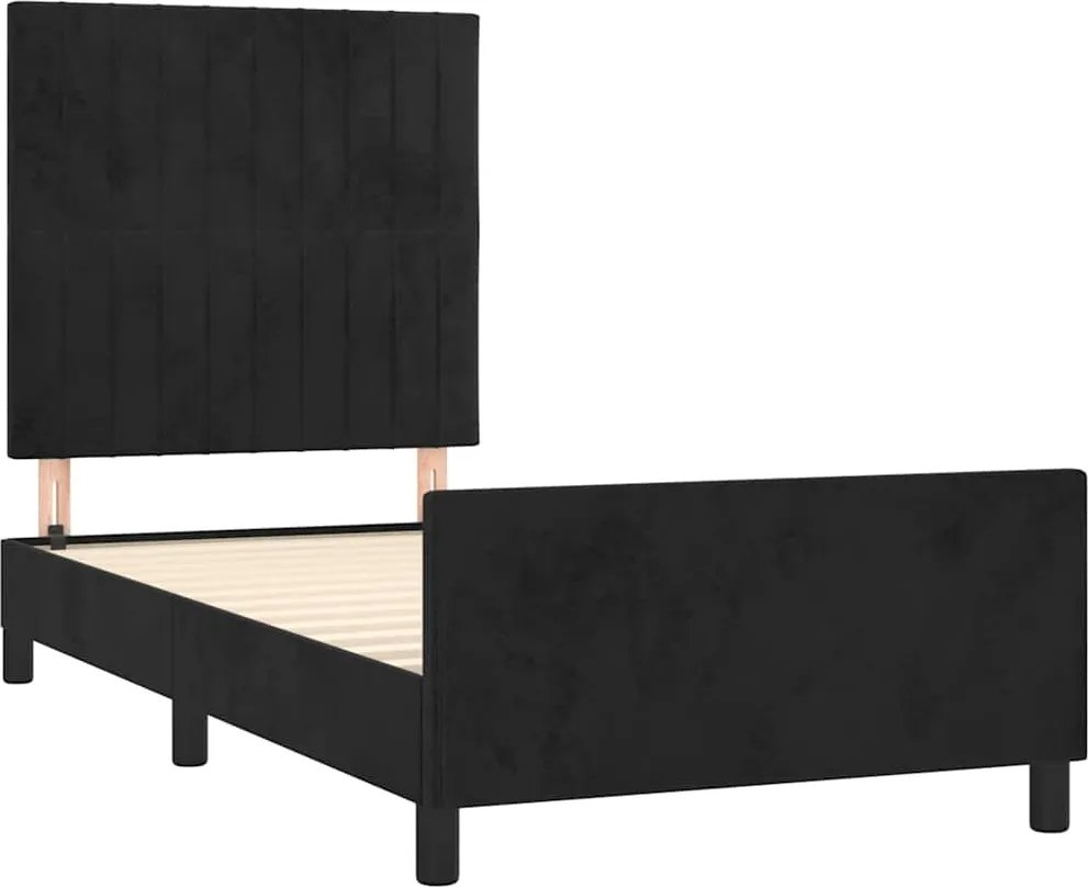 Rám postele s čelem černý 90x200 cm samet 3125857