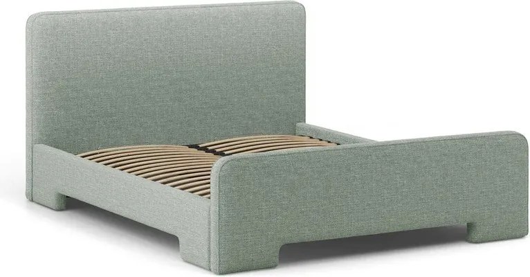Čalouněná dvoulůžková postel s roštem 140x200 cm v mentolové barvě Eda – Micadoni