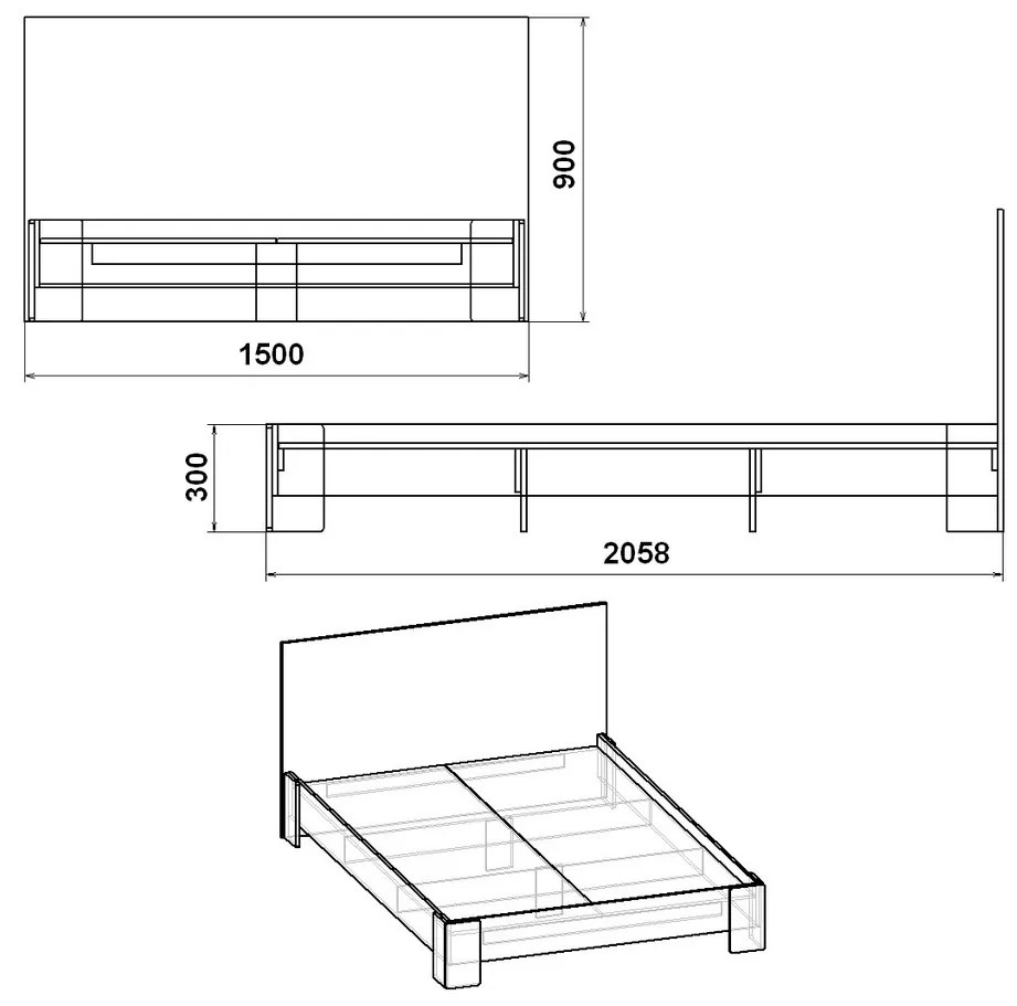 Vomaks Postel P-150-MDF olše