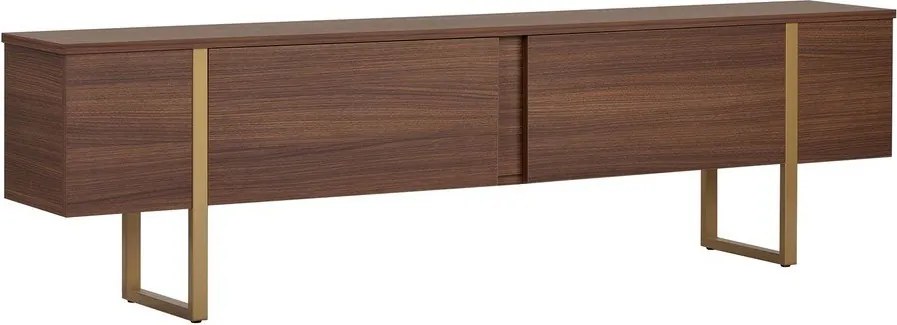 TV stolek v dekoru ořechu v tmavě přírodní barvě 180x50x30 cm Onera – Kalune Design