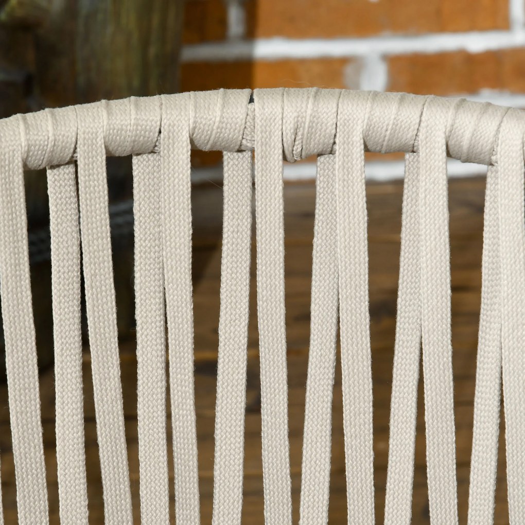Sada 2 zahradních židlí Outsunny s polštáři v boho stylu, kovový rám, ideální na balkon a terasu, odolné proti povětrnostním vlivům a pohodlné