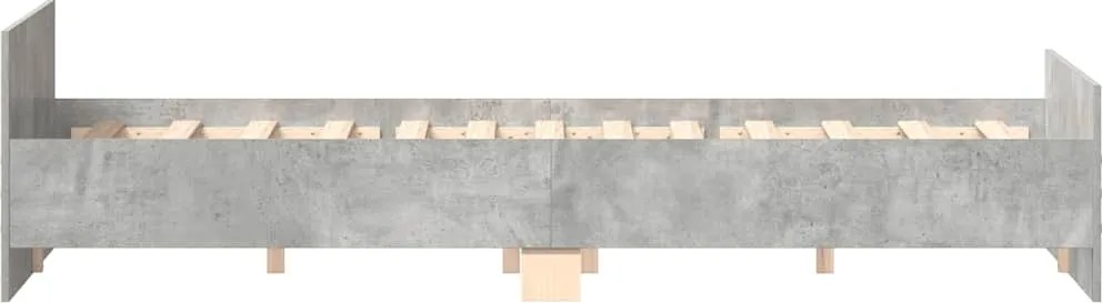Rám postele s hlavovým a nožním čelem betonově šedý 160x200 cm 3203764