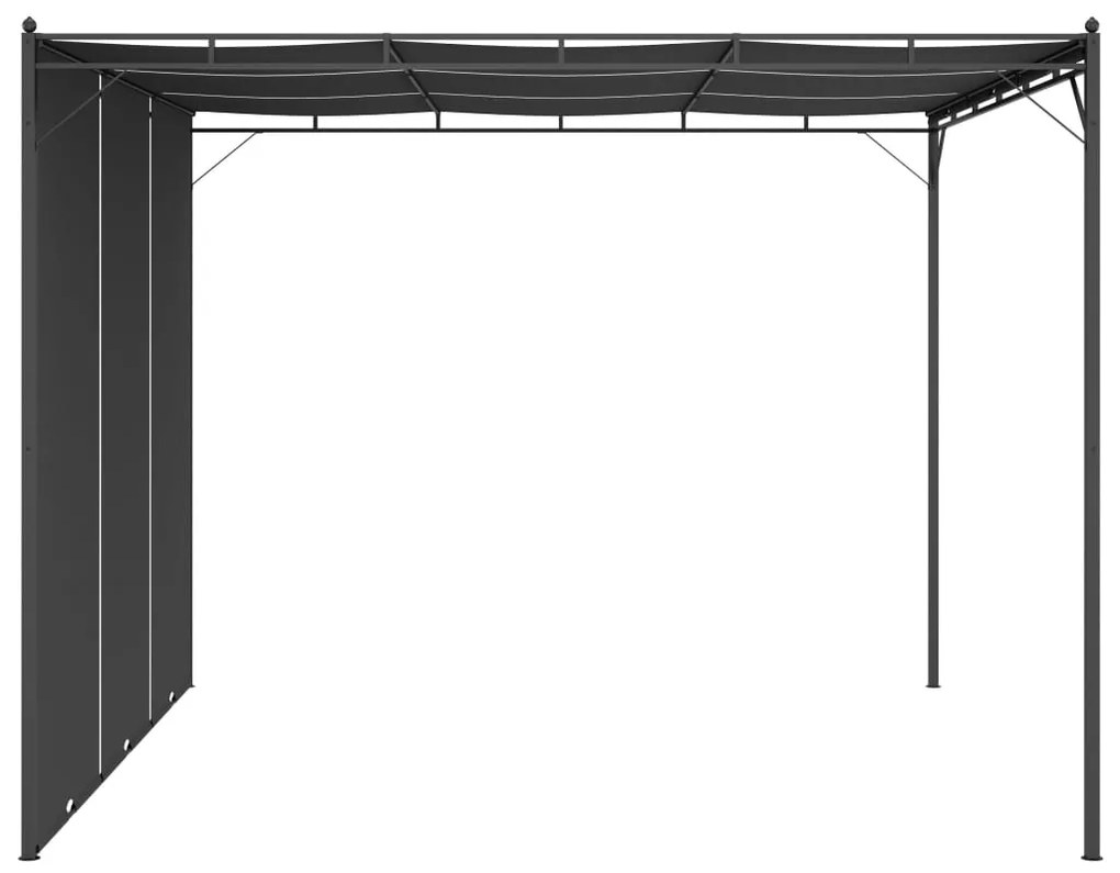 vidaXL Marketos Zahradní altán s bočním závěsem 3 x 3 x 2,25 m antracitový