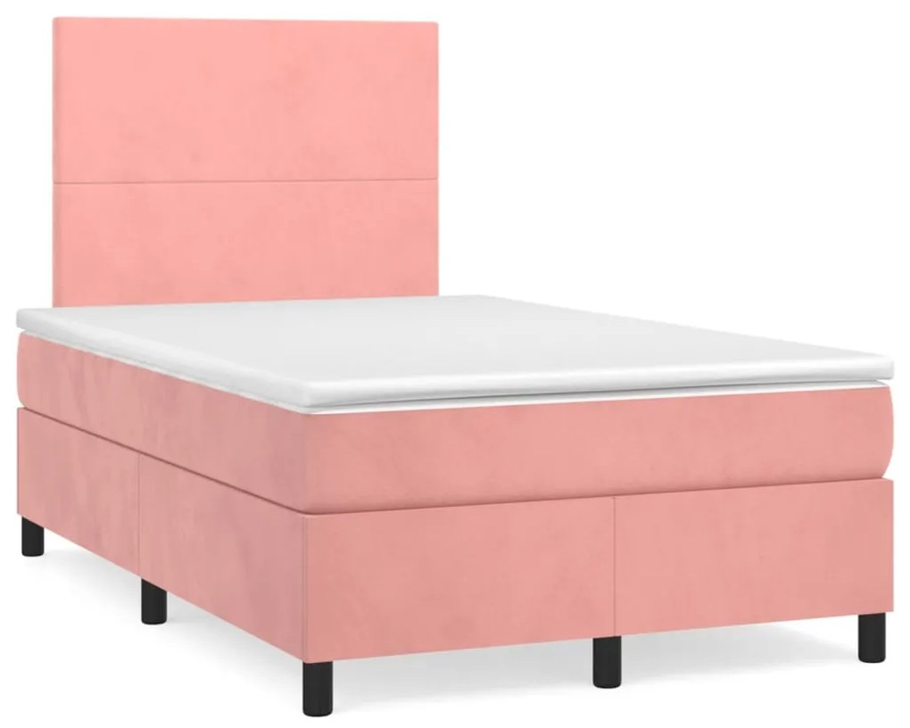 Box spring postel s matrací růžová 120x190 cm samet 3269988