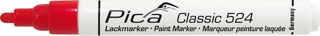 Pica Marker Pica | Classic 524 lakový popisovač 2–4 mm – kontrastní značení Barva: červená