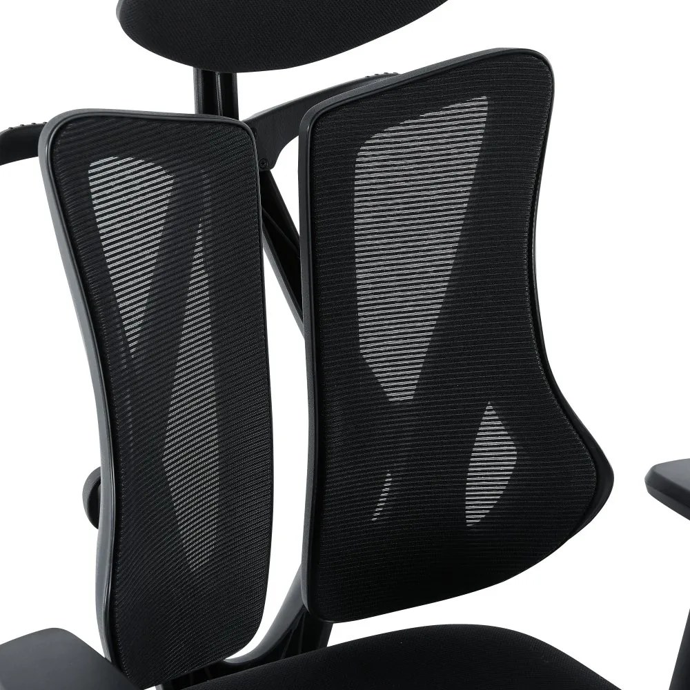 Herní ergonomická židle ERACER H3246 — síť / látka, černá