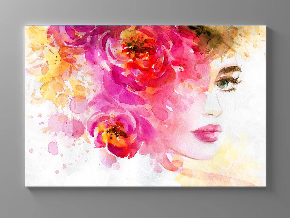 Liox Obraz žena a květy Rozměr: 60 x 40 cm