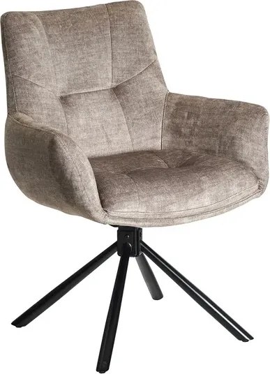 Designová otočná židle Vondila taupe samet