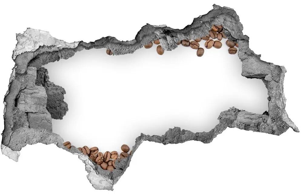 Wallmuralia Nálepka 3D díra na zeď Zrnka kávy 95x73 cm