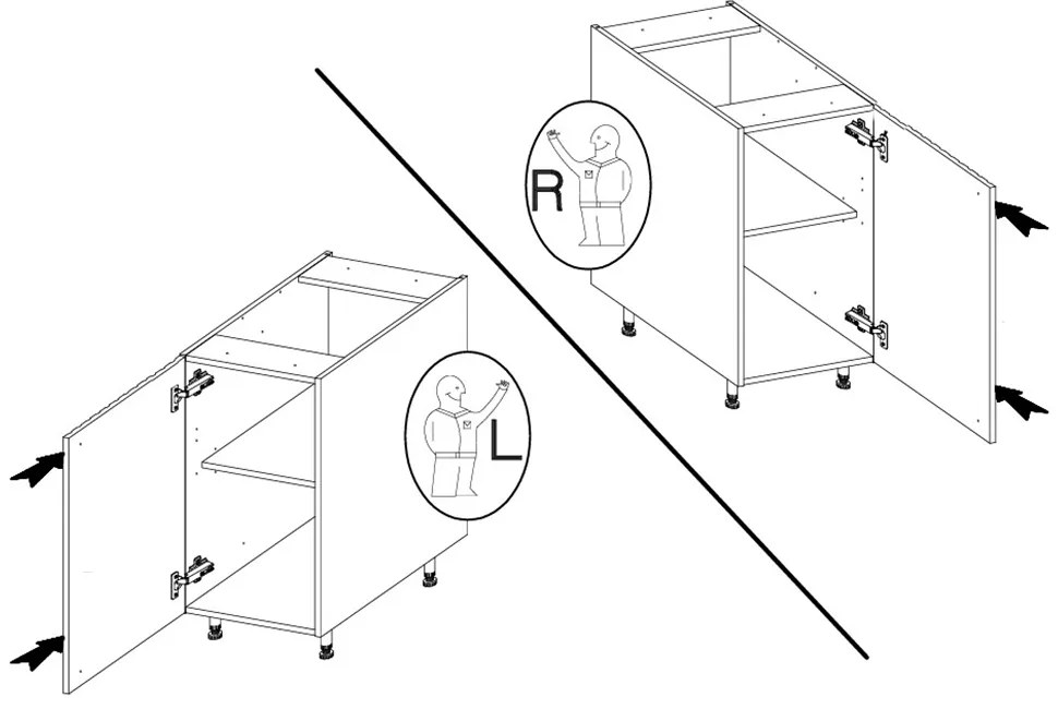 AVARANT sa | dolní skříňka 40D 1F BB | 40 cm | 3D povrch | šedá/artisan