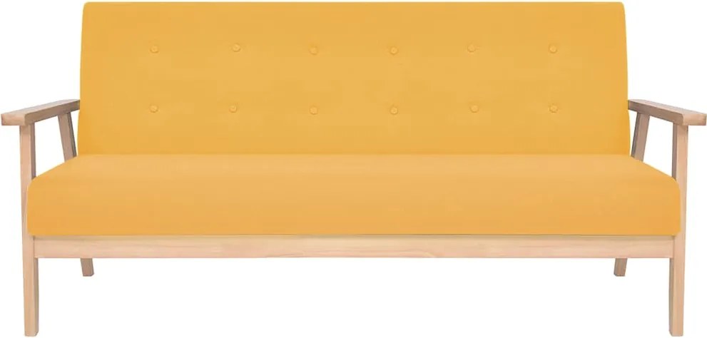 2dílná sedací souprava textilní čalounění žlutá 274918