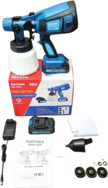 Aku stříkací pistole HAYAMI - 96 V - 900 ml + 2x baterie + příslušenství
