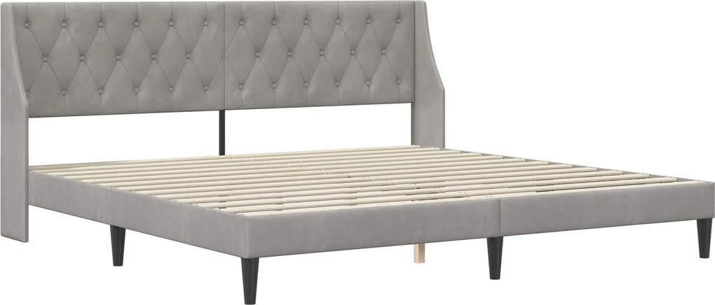 Rám postele s matrací s matrací Světle šedá 200 x 200 cm samet 3414819
