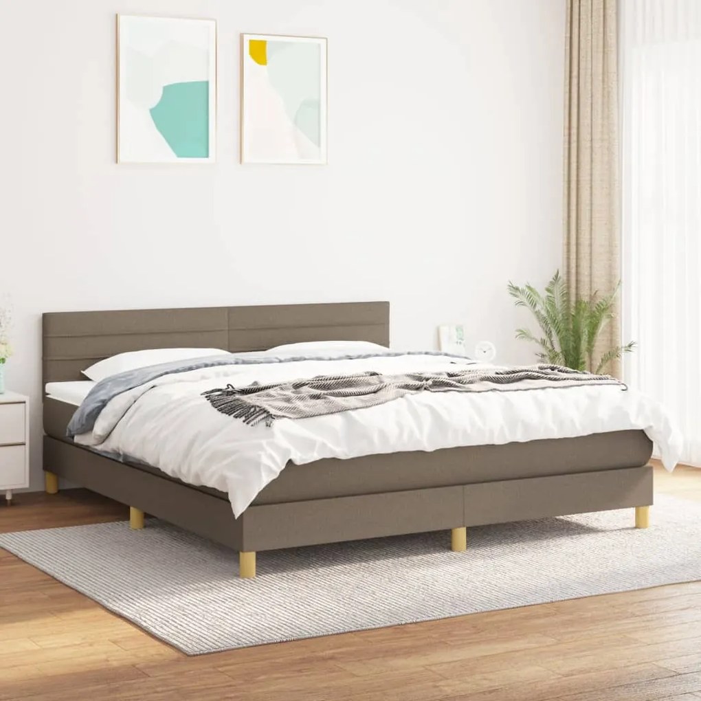 Box spring postel s matrací taupe 160x200 cm textil 3140709