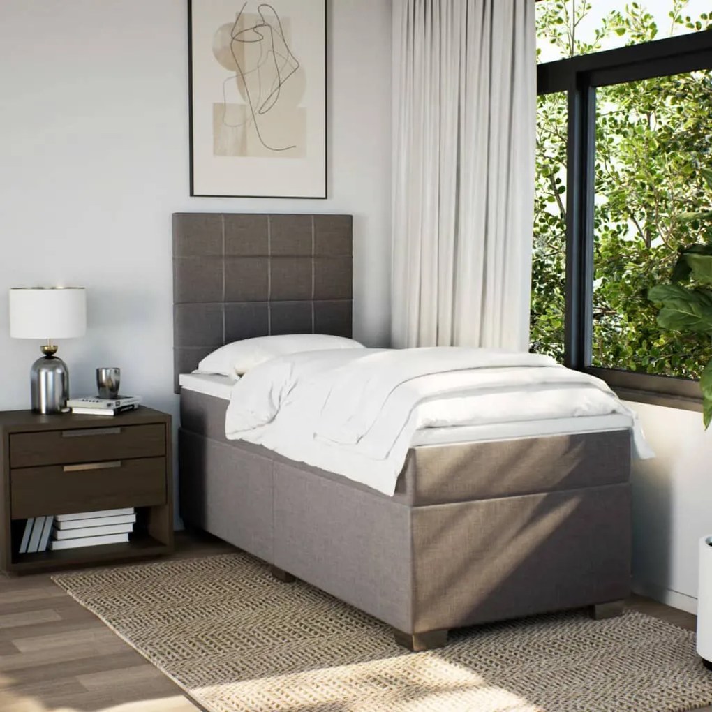 Box spring postel s matrací taupe 80x200 cm textil 3292619