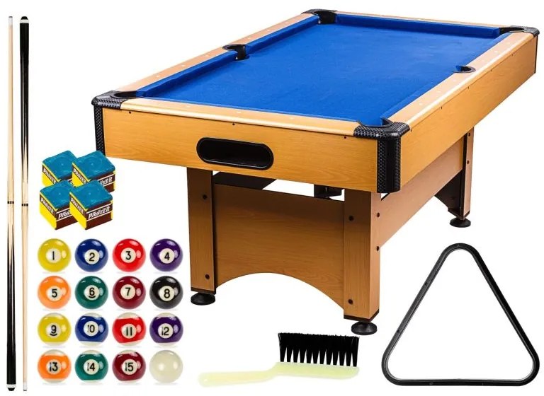 GamesPlanet Kulečníkový stůl 6 ft, světlý/modrý s vybavením