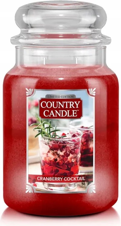 Cranberry Coctail – Country Candle – velká vonná svíčka se 2 knoty