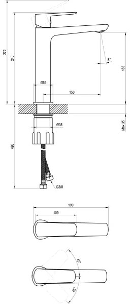 Ravak X070471 - Umyvadlová baterie LIFE 24 cm lesklý chrom