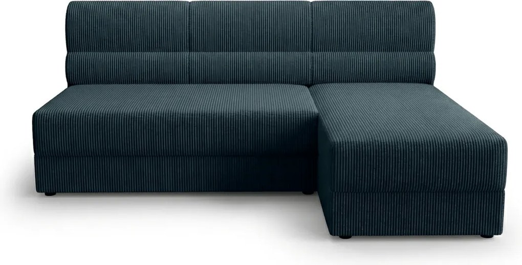 Rozkládací oboustranná sedací souprava do L TAVERO SLIM 201x140 cm, tmavě modrá