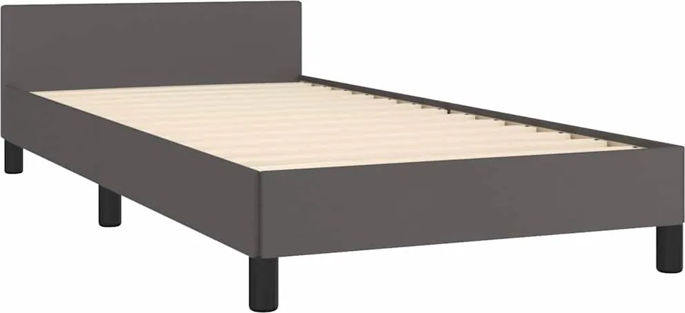 Rám postele s čelem šedý 90x200 cm umělá kůže 3125553
