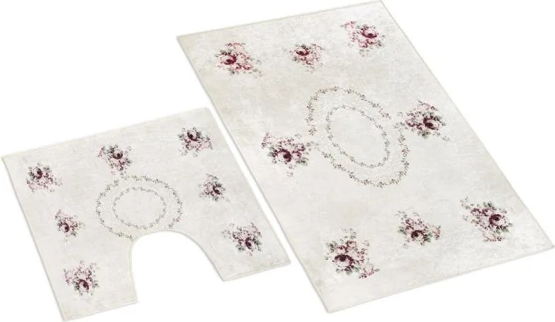 Bellatex 3D tisk  sada Fialová 60x100 cm 60x50 cm (SADA)