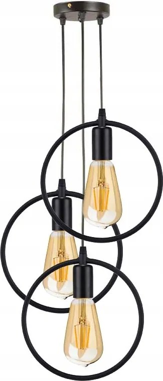 závěsné stropní svítidlo Zwis Edison Loft 3x E27 kruh